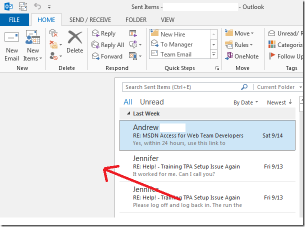 Missing Folder Pane – MANZANA
