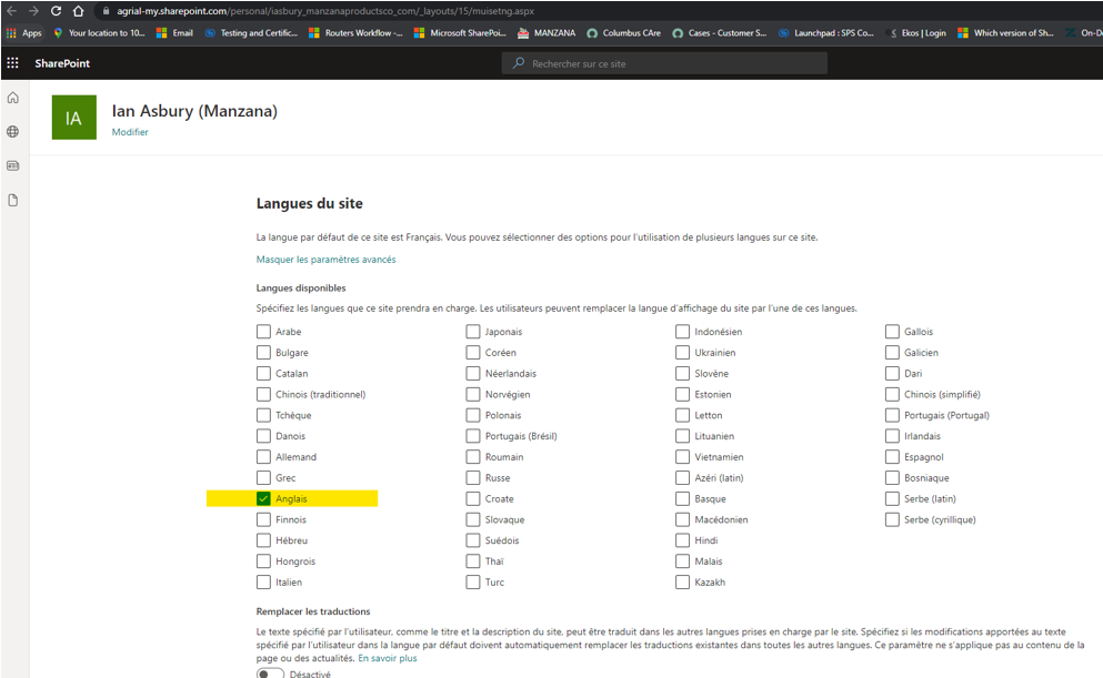 Change Your Default Language from French to English in OneDrive – MANZANA